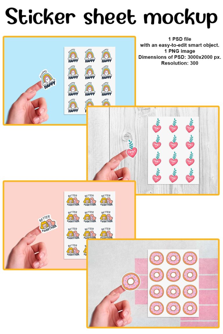 Sticker Sheet Mockup – MasterBundles