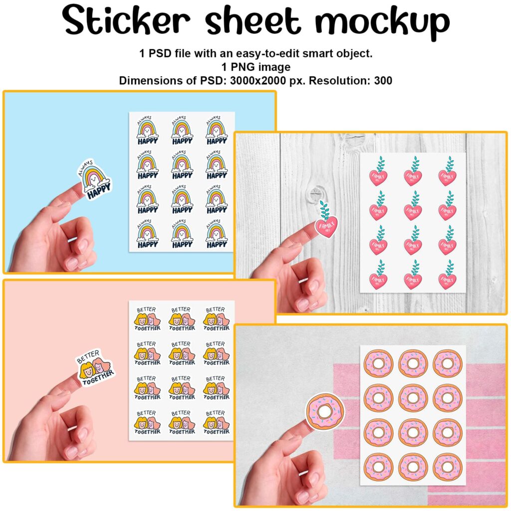 Sticker Sheet Mockup – MasterBundles
