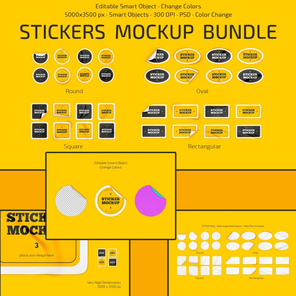 Sticker Mockup PSD – MasterBundles