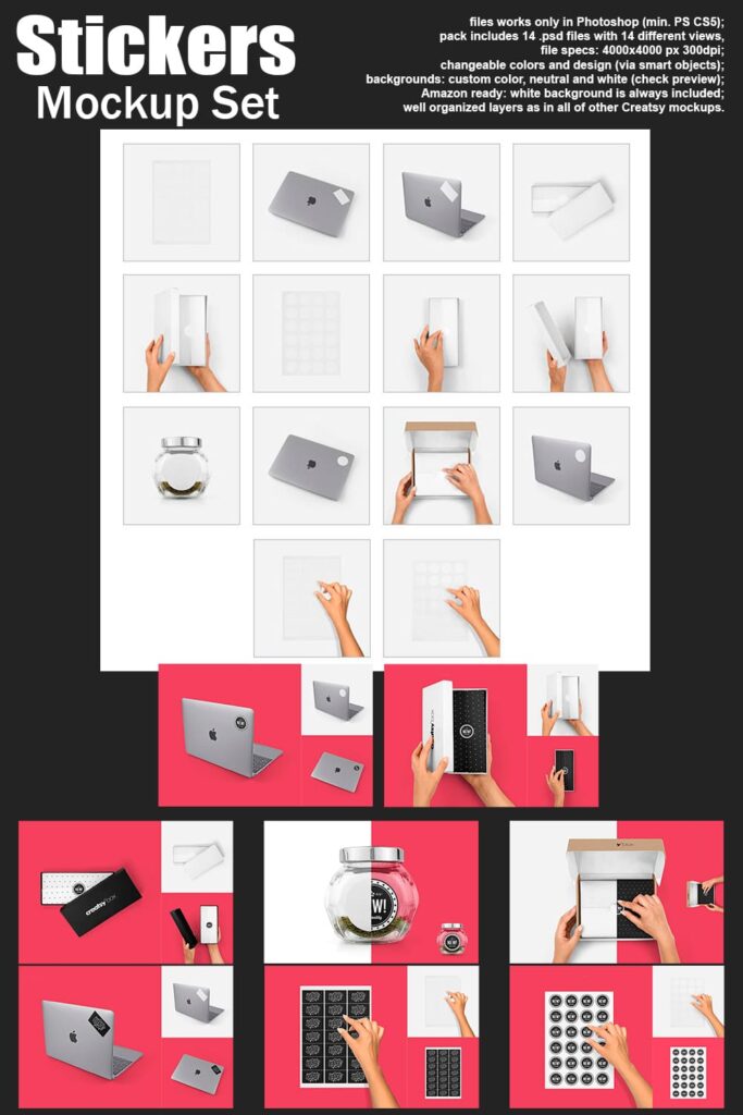 Stickers Mockup Set – MasterBundles