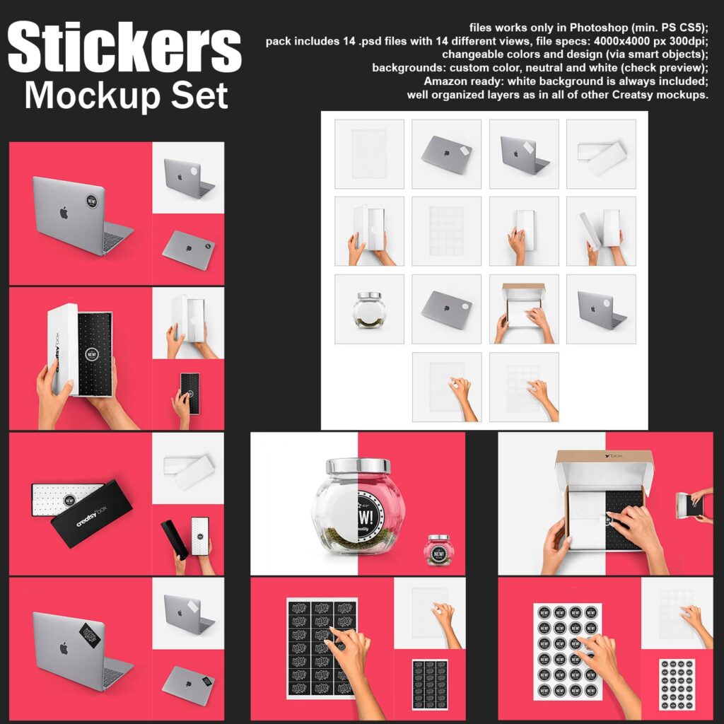 Stickers Mockup Set – MasterBundles