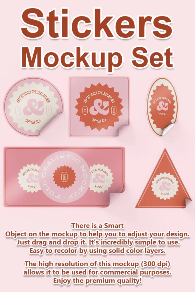 Stickers Mockup Set – MasterBundles