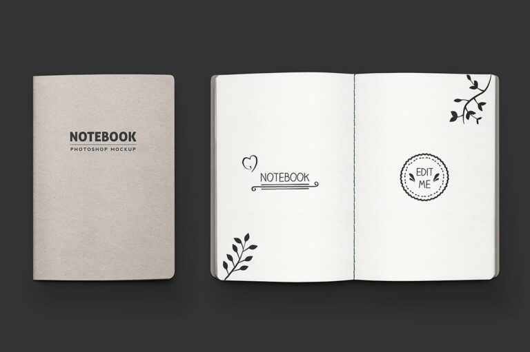 Stitched Notebook Mockup – MasterBundles