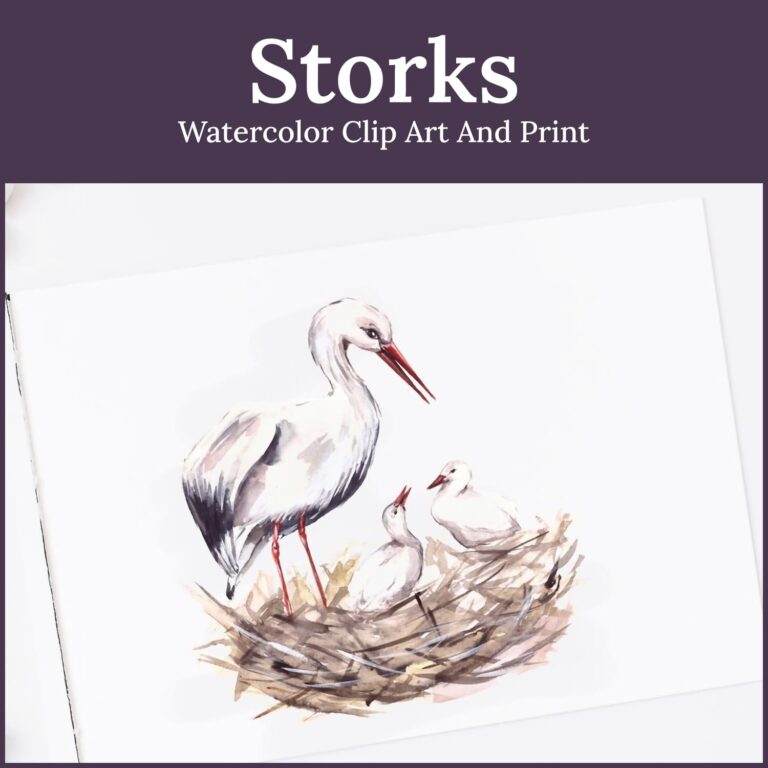 Stork Bird Silhouette SVG / Stork Outline Clipart | Master Bundles