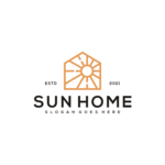 sun homes logo vector design line | MasterBundles