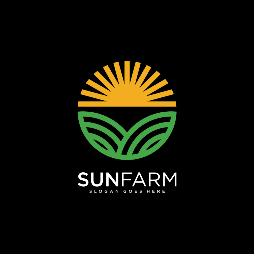 sun farm logo design vector - MasterBundles