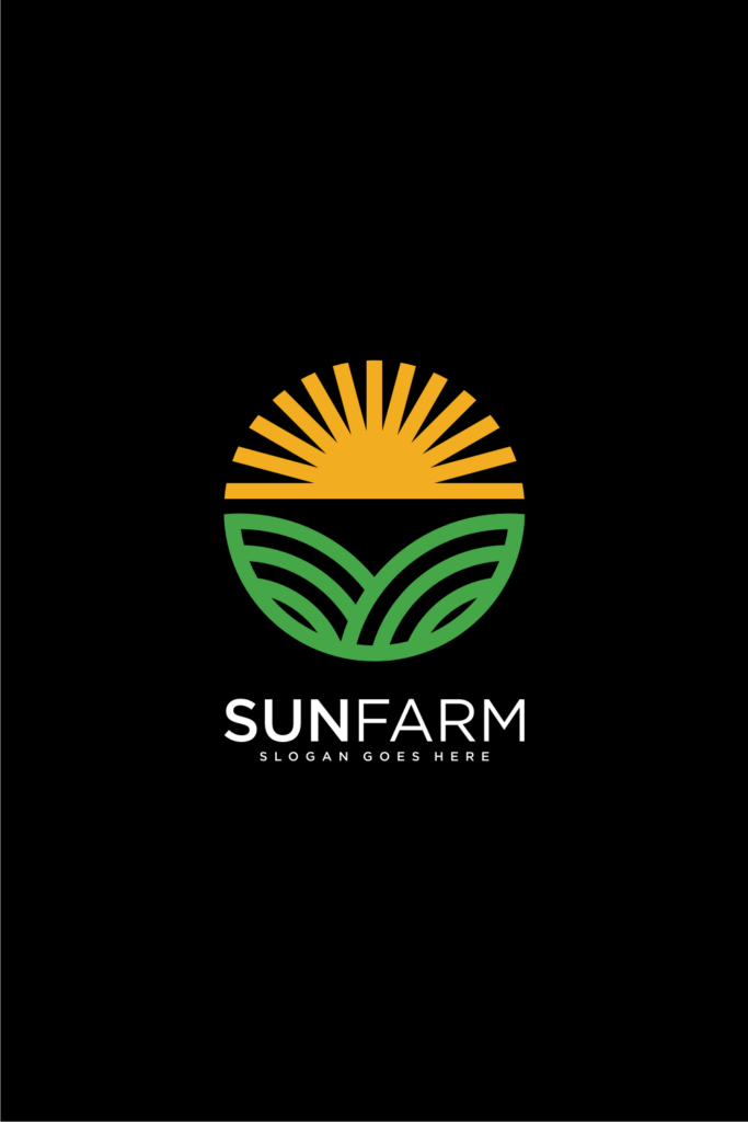 sun farm logo design vector - MasterBundles