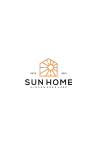 sun homes logo vector design line - MasterBundles