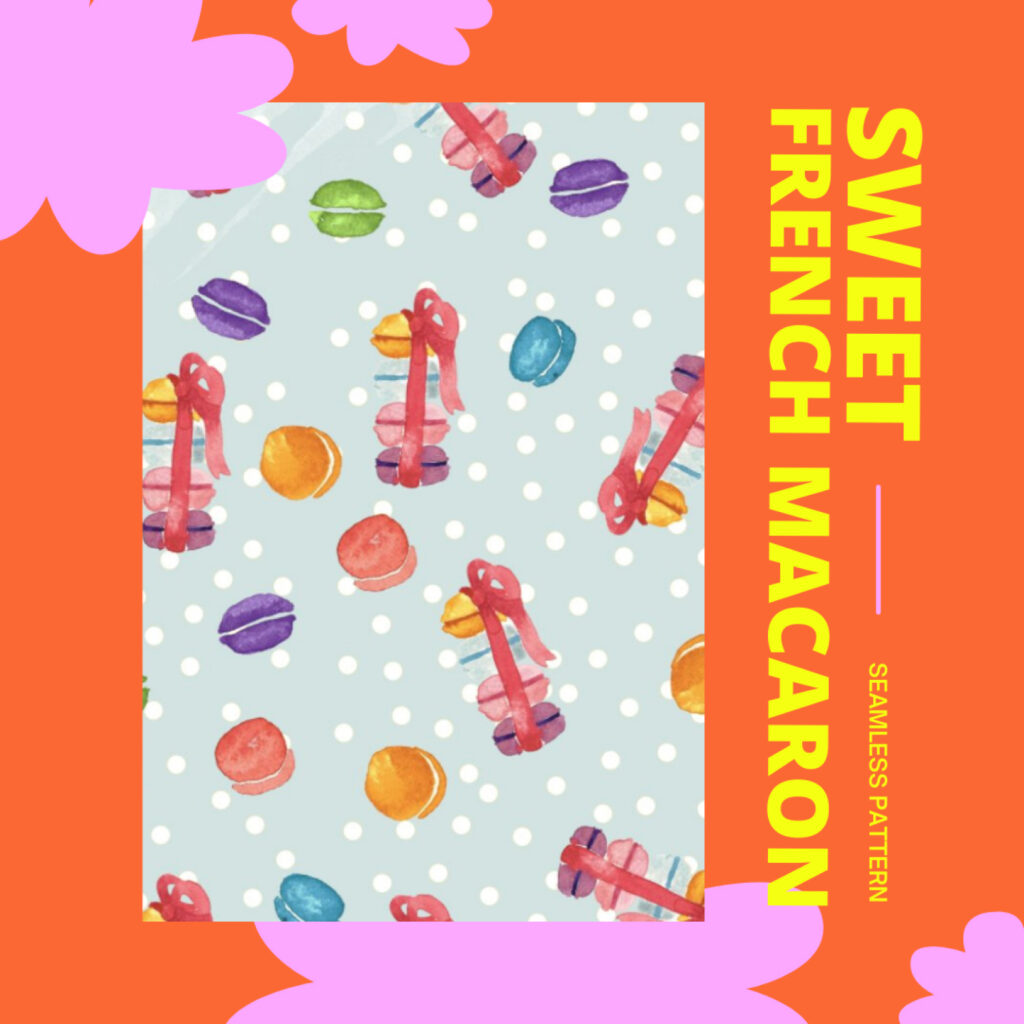 Sweet French Macaron Seamless Pattern Design – MasterBundles