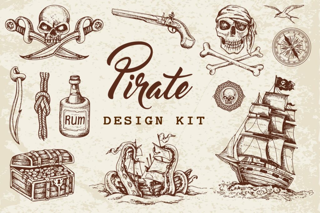 Vintage Pirate Design Kit – MasterBundles