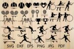 Tennis Svg, Tennis Silhouettes Svg, Tennis Monogram Frames | Master Bundles