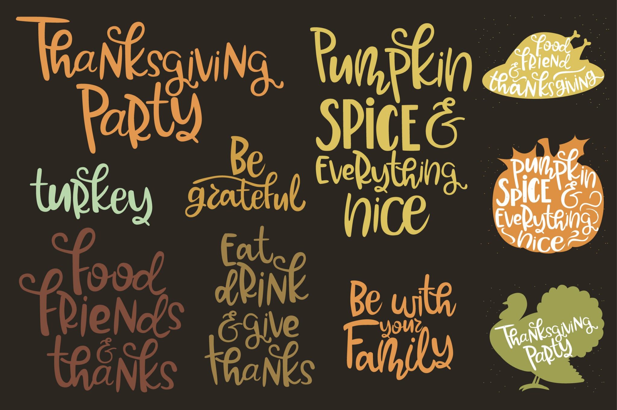 Thanksgiving Day Lettering & Clipart – MasterBundles