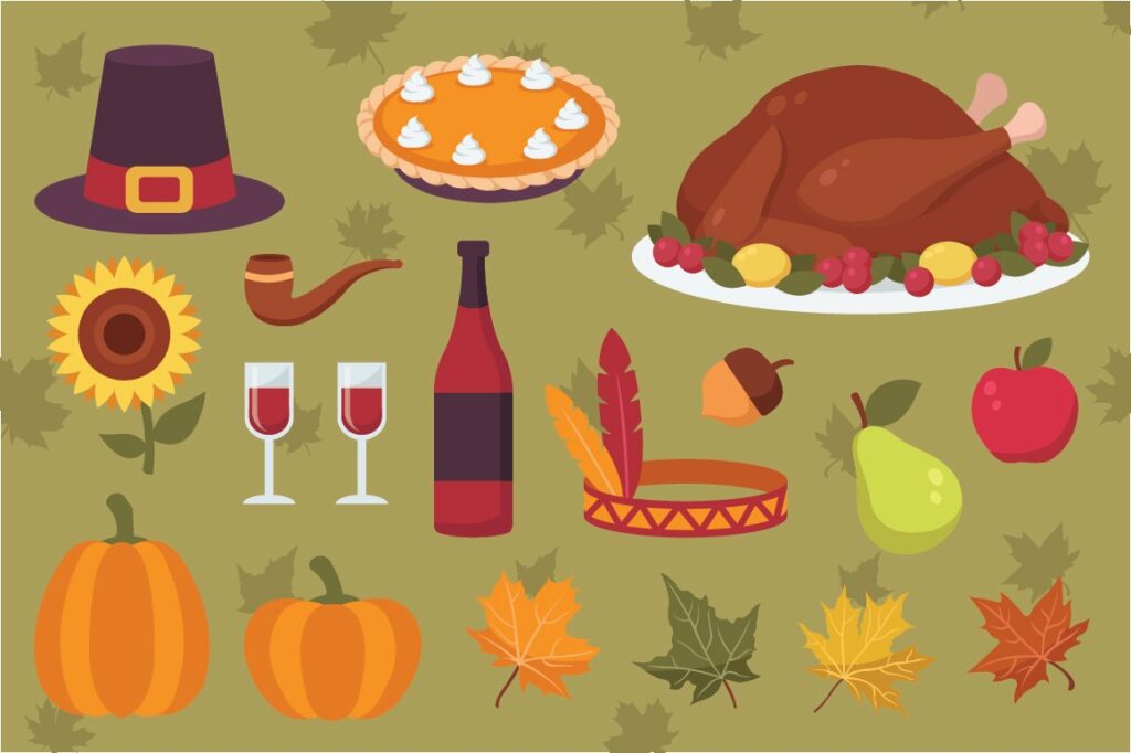 Thanksgiving Clipart Vector Set – MasterBundles