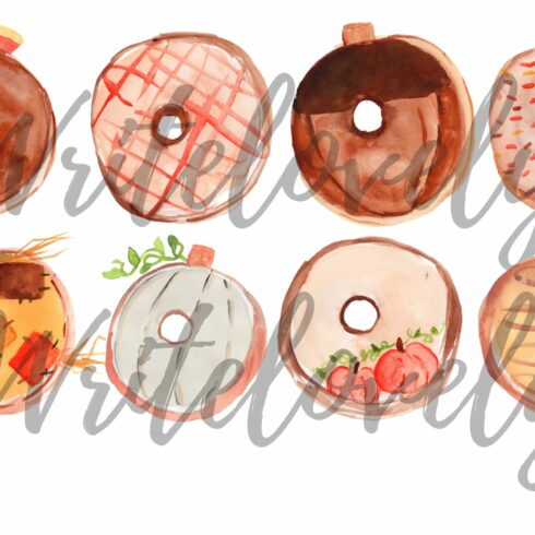 Thanksgiving Food Donut Clipart | MasterBundles