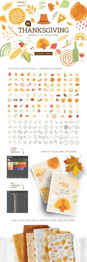 Thanksgiving Vector Graphics Pack – MasterBundles