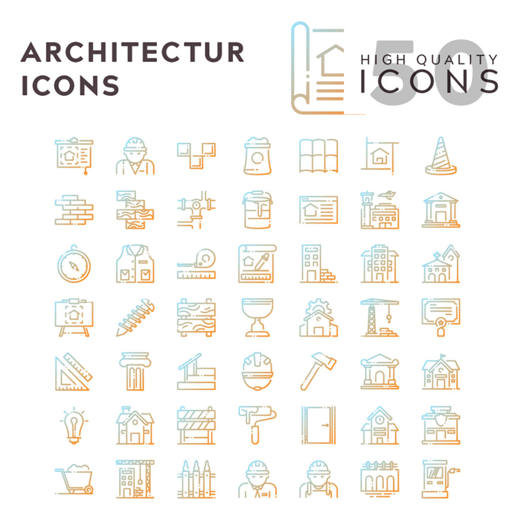 50 Architecture Icons - MasterBundles