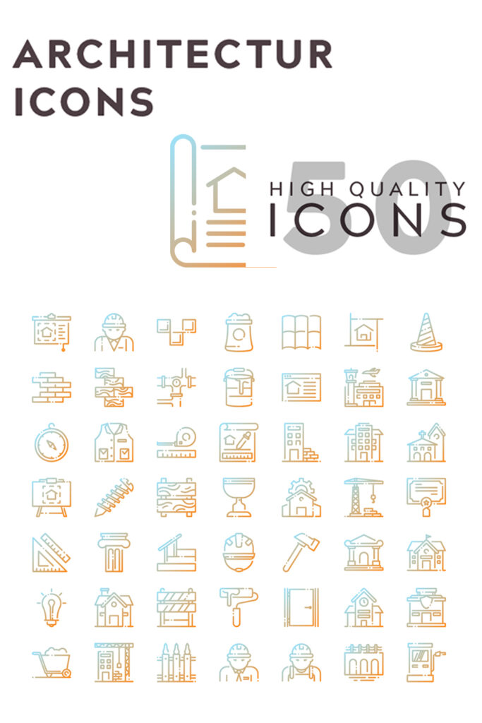 50 Architecture Icons - MasterBundles