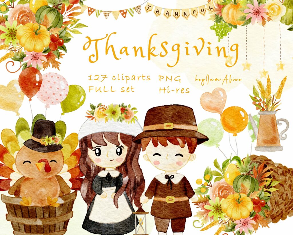 Autumn Thanksgiving Clipart – MasterBundles
