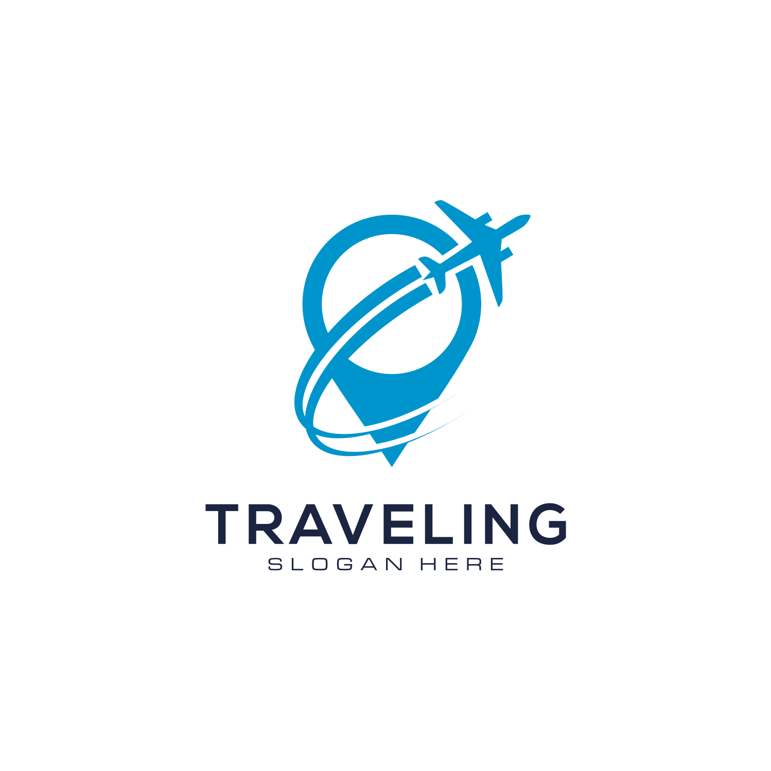 travel logo with pin shape - MasterBundles