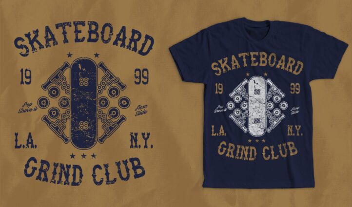 Skateboard Grind Club Shirt Design CJR Designs CJR Designs – MasterBundles