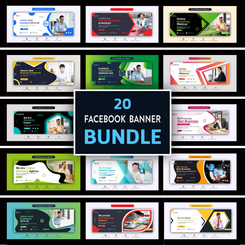 Facebook Cover Banner Design Bundle 03 - MasterBundles
