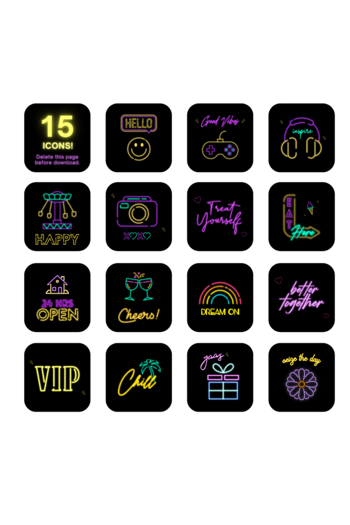 15 Beautiful NEON Icons - MasterBundles