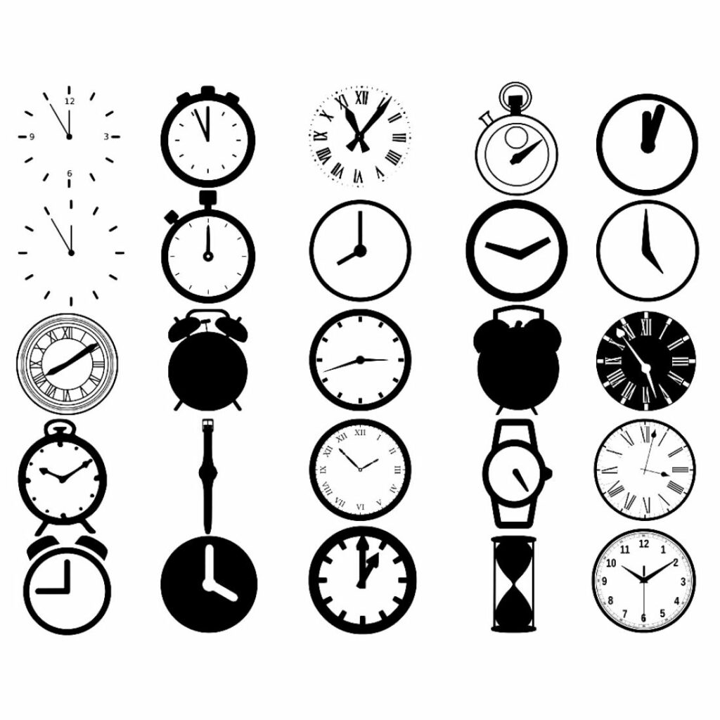 Clock Silhouette Bundles - MasterBundles