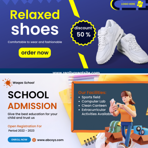 15+ Facebook Ads for Business, Schools and Shoes Store - MasterBundles