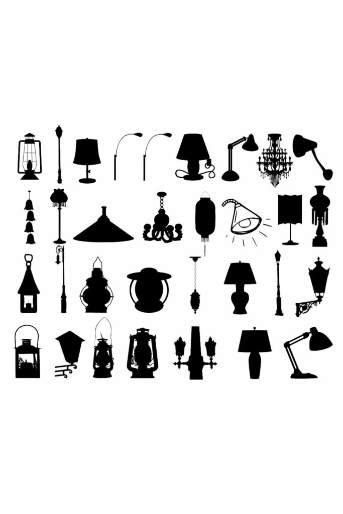 Lamp Silhouette Bundle - MasterBundles
