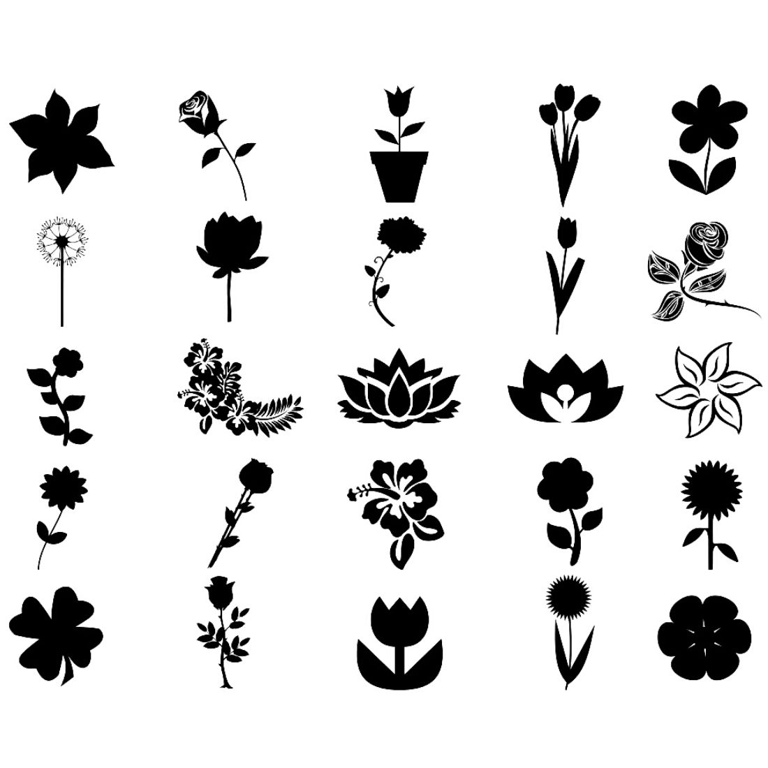 Flower Silhouette Bundles - MasterBundles