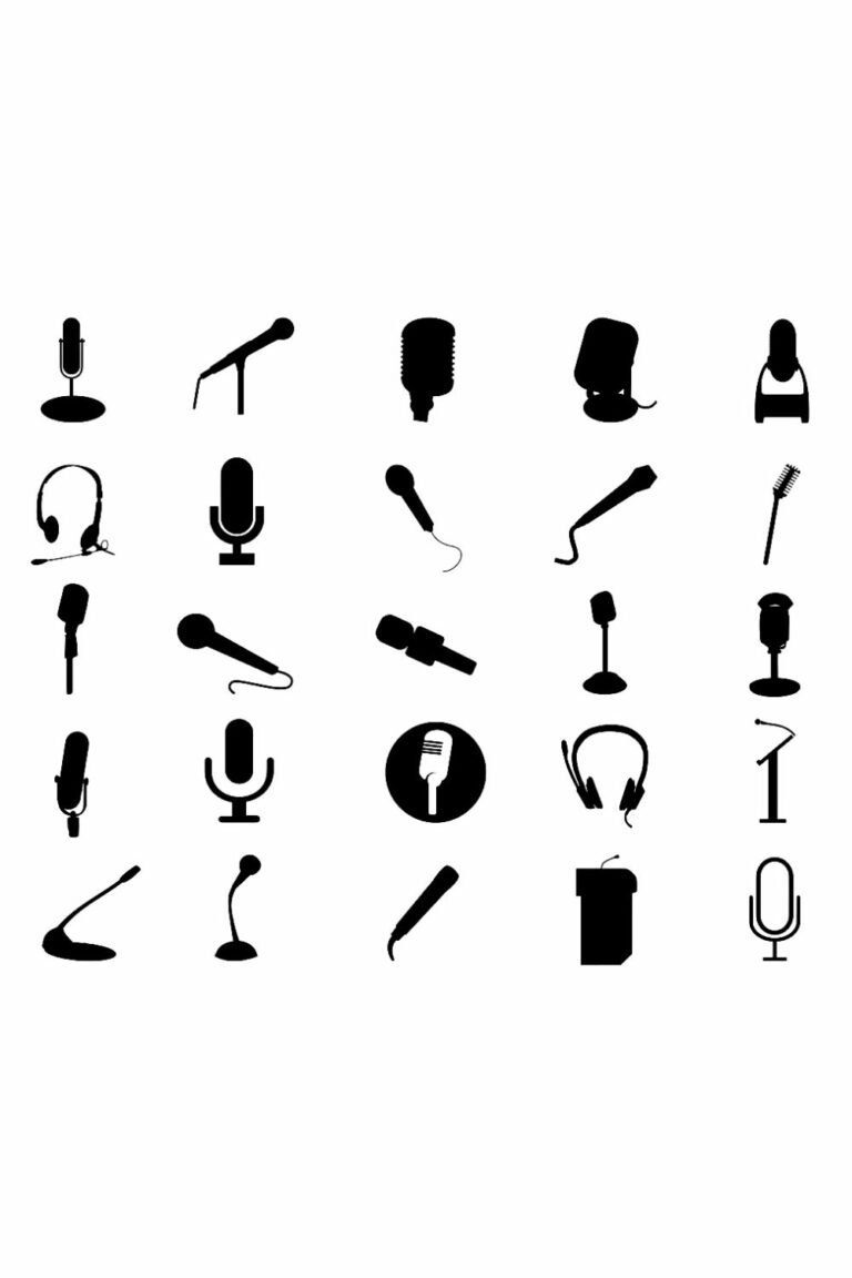 Microphone Silhouette Bundle - MasterBundles