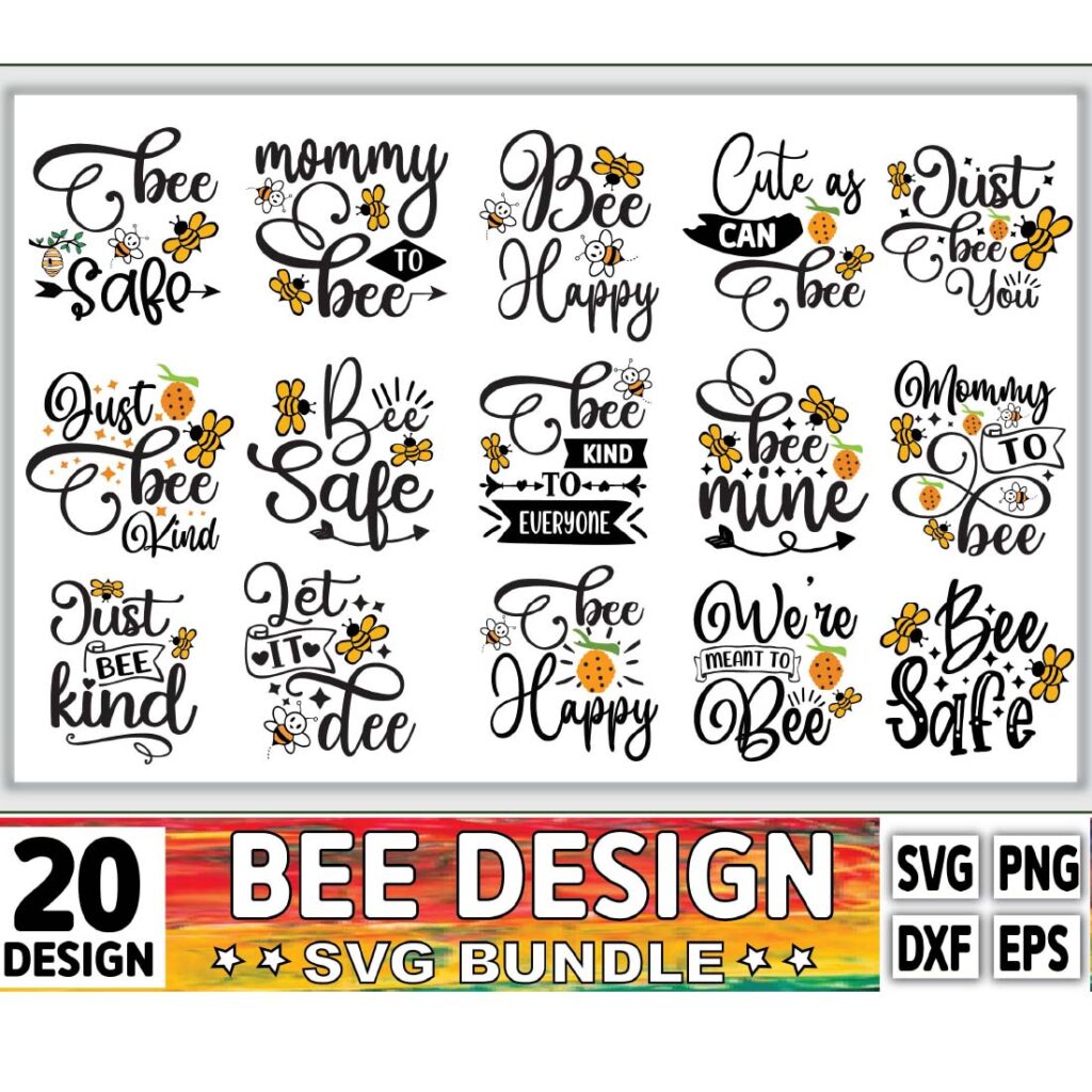 Bee SVG Design Bundle | MasterBundles