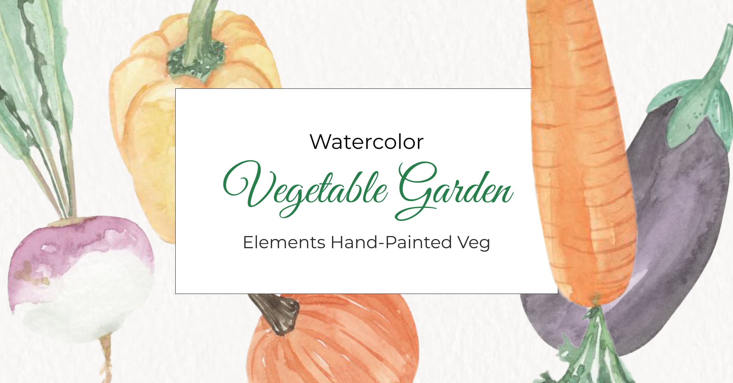 Vegetable Garden Watercolor Elements Hand-Painted Veg – MasterBundles