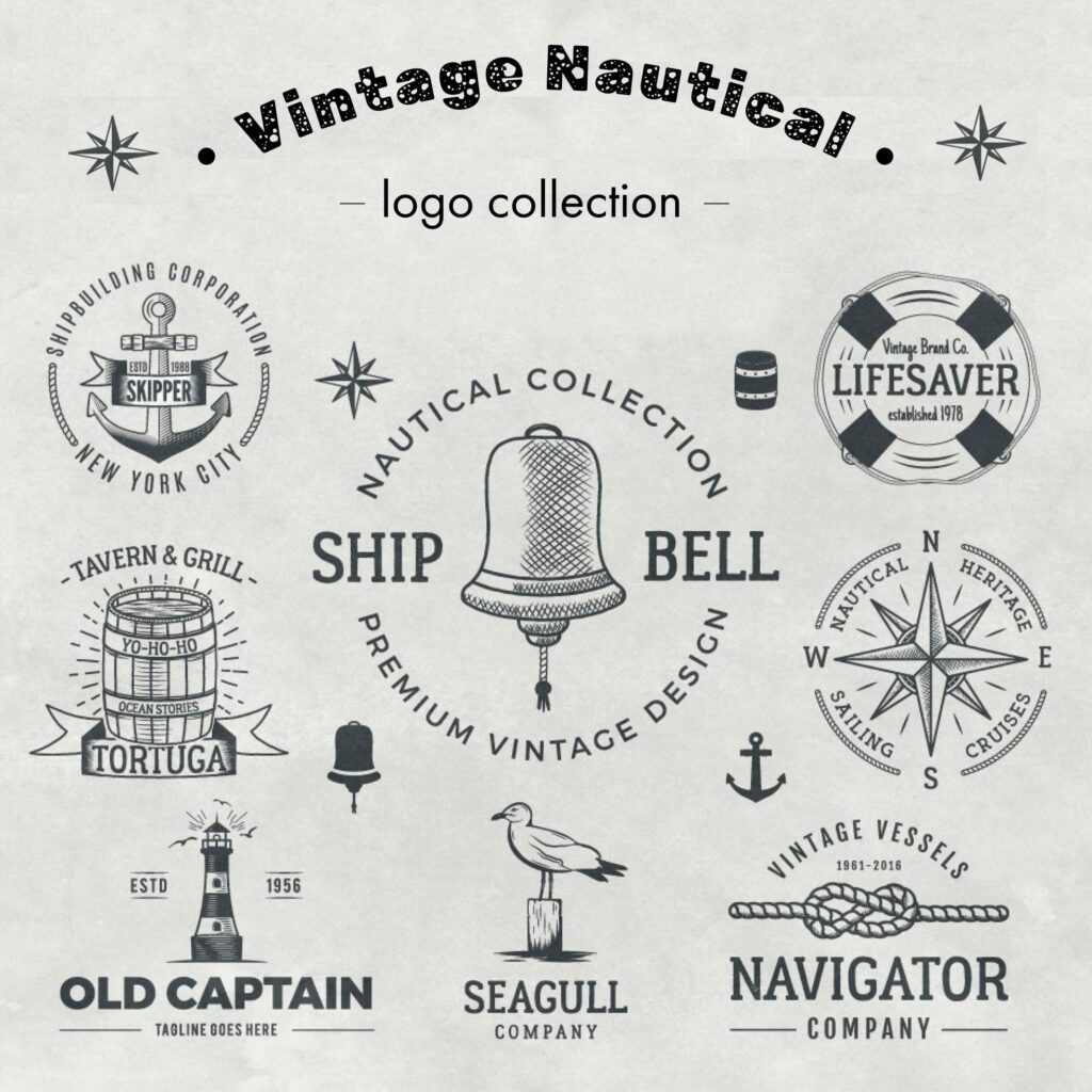 Vintage Nautical Logo Collection – MasterBundles