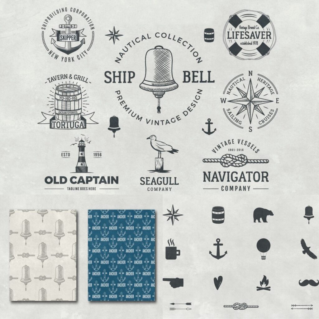 Vintage Nautical Logo Collection – MasterBundles