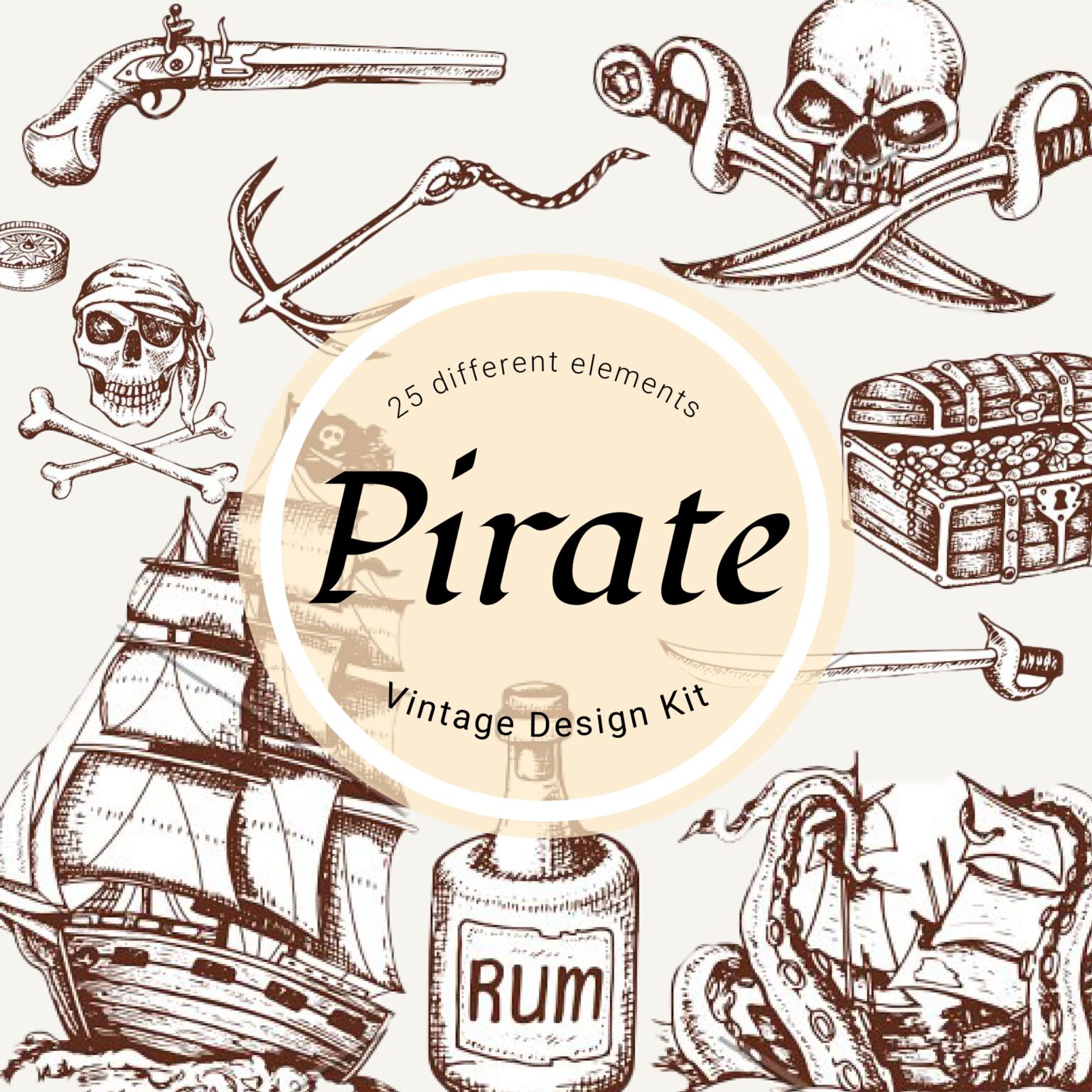 Vintage Pirate Design Kit – MasterBundles