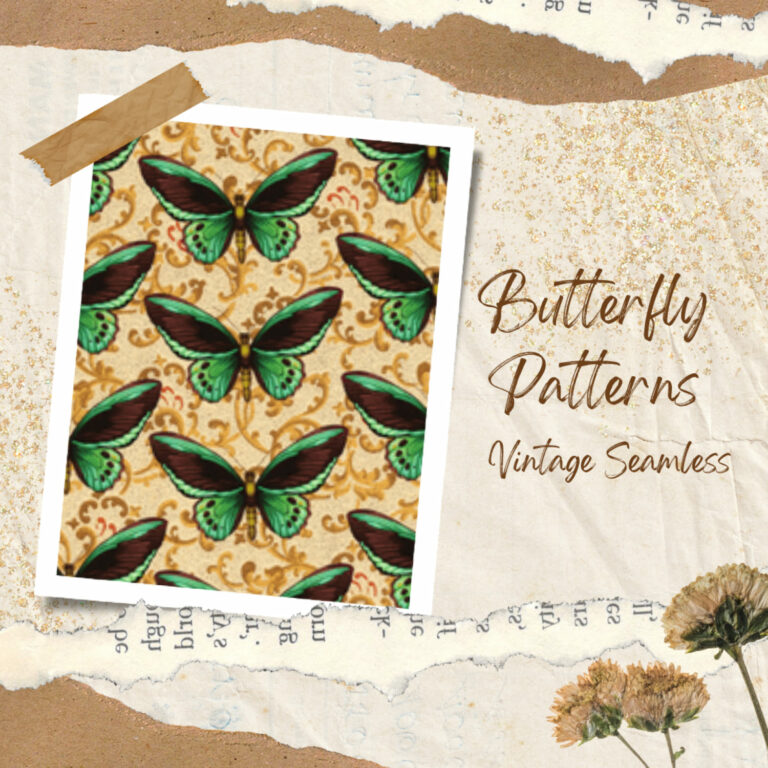 12 Vintage Seamless Butterfly Patterns – MasterBundles