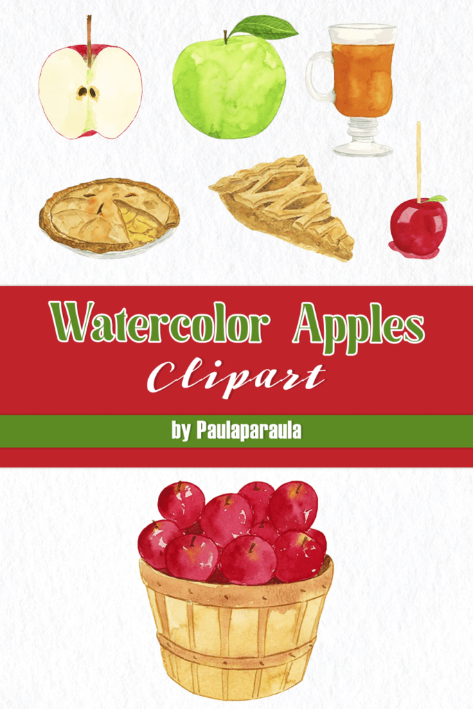 11 Watercolor Apples Clipart Images – MasterBundles