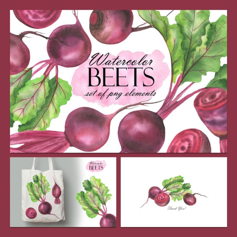 Beet Image with Green Leaves. Red Beetroot. SVG. Vector. | Master Bundles