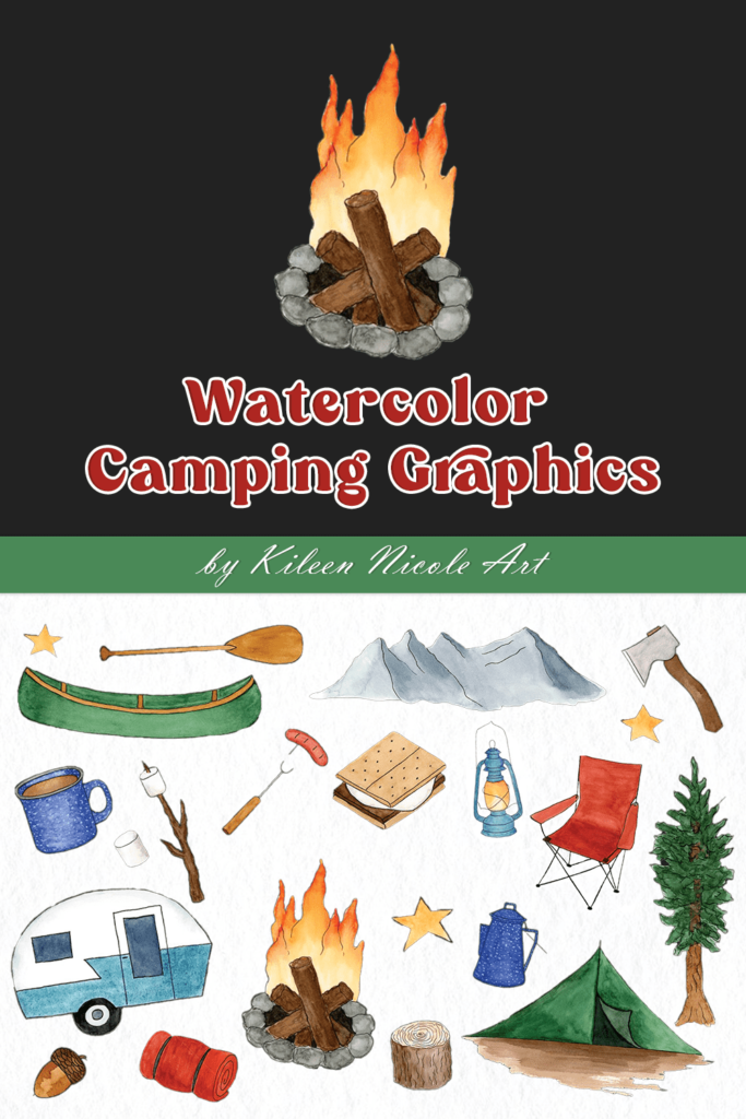 Watercolor Camping Graphics – MasterBundles