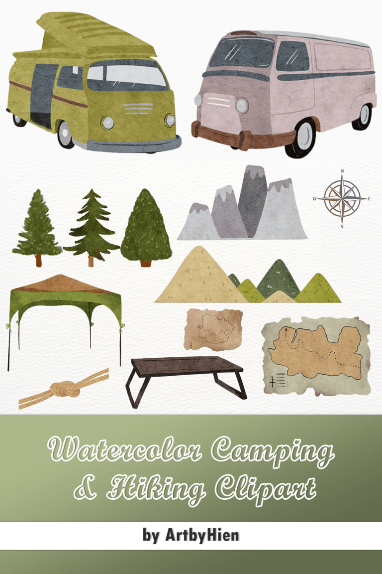 Watercolor Camping & Hiking Clipart – MasterBundles