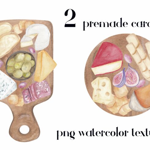 Watercolor Cheese Png, Cheese Board Illustration | MasterBundles