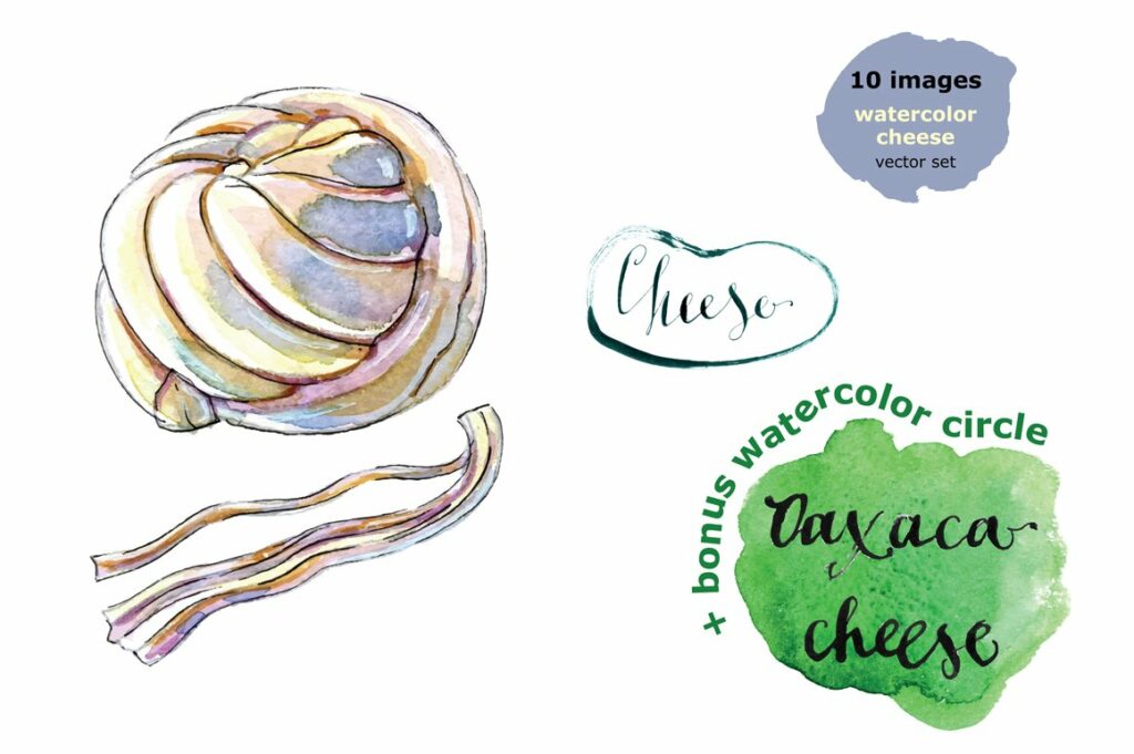 Watercolor Cheese Set | Master Bundles