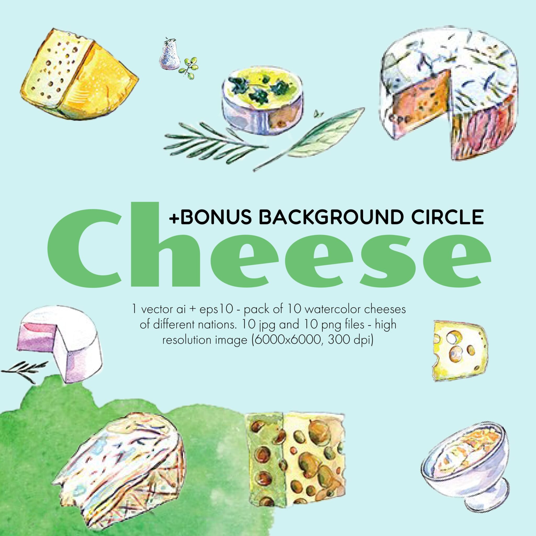 Watercolor Cheese Set – MasterBundles