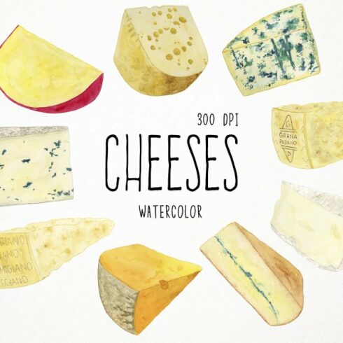 Watercolor Cheeses Clipart, Cheeses Clip Art, Cheese Clipart | Master ...