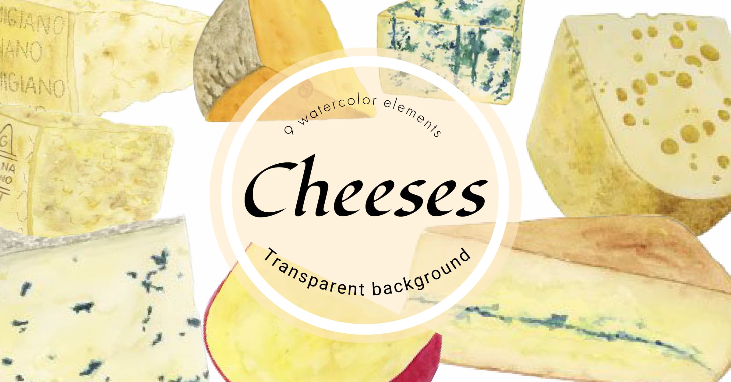 Watercolor Cheeses Clipart, Cheeses Clip Art, Cheese Clipart ...