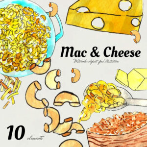 Watercolor Clipart - Mac And Cheese Food Illustration – MasterBundles