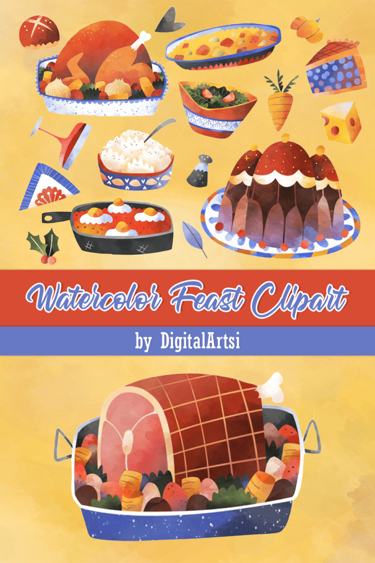 Watercolor Feast Clipart – MasterBundles