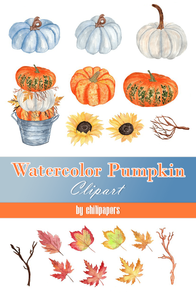 20 Watercolor Pumpkin Clipart Images – MasterBundles