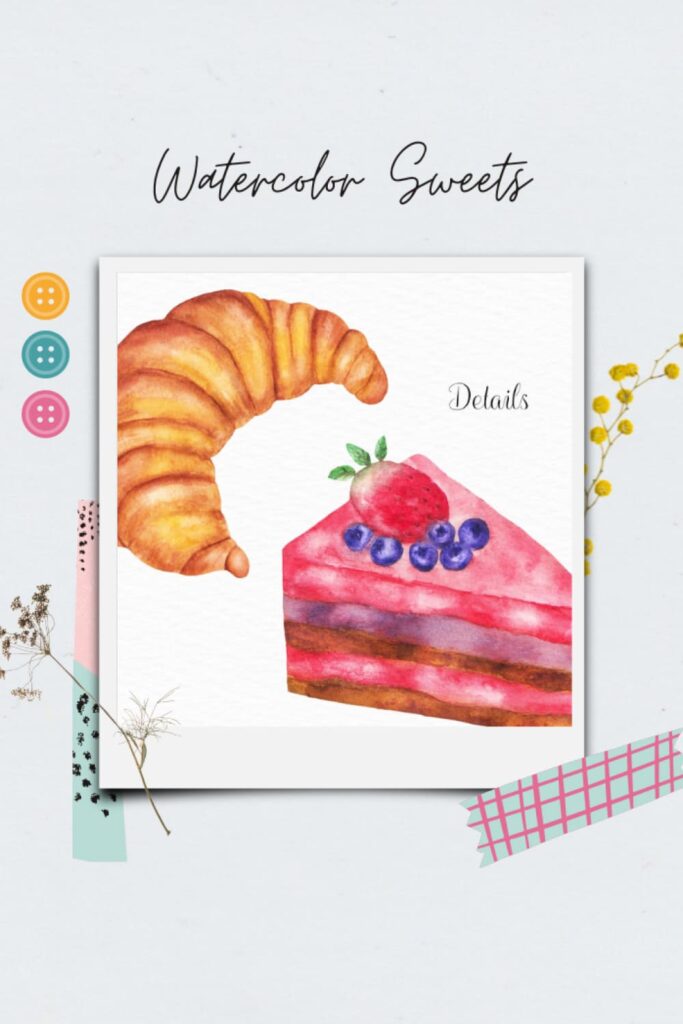 Watercolor Sweets Illustration Clipart – MasterBundles
